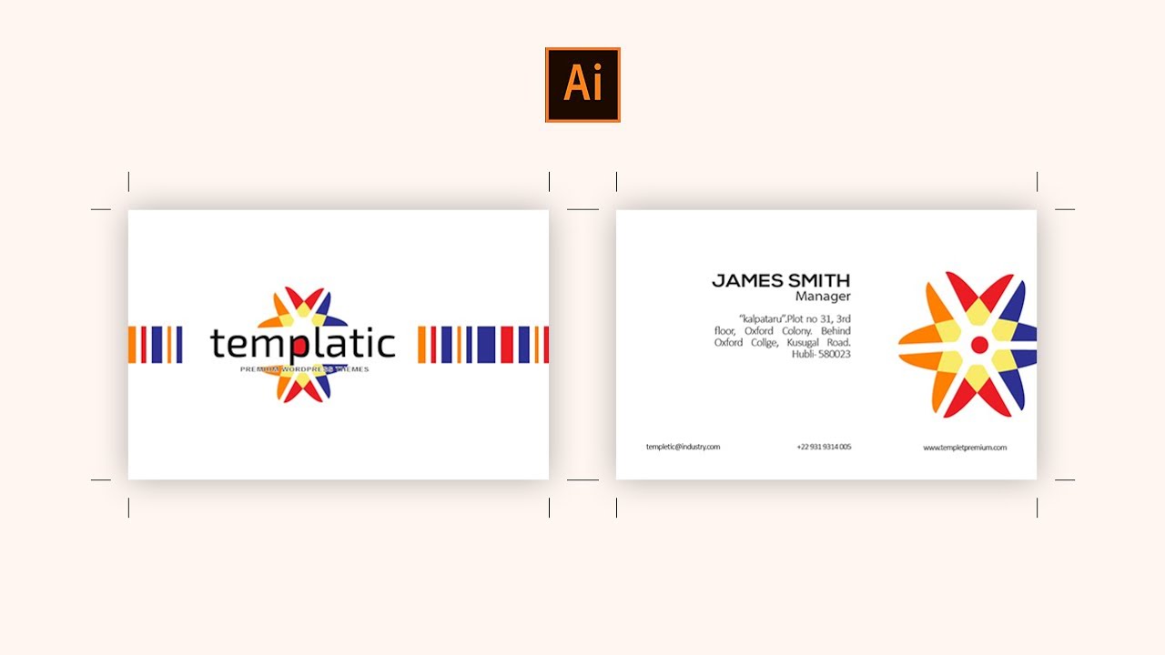 How to Create Visiting Card in Adobe Illustrator - YouTube