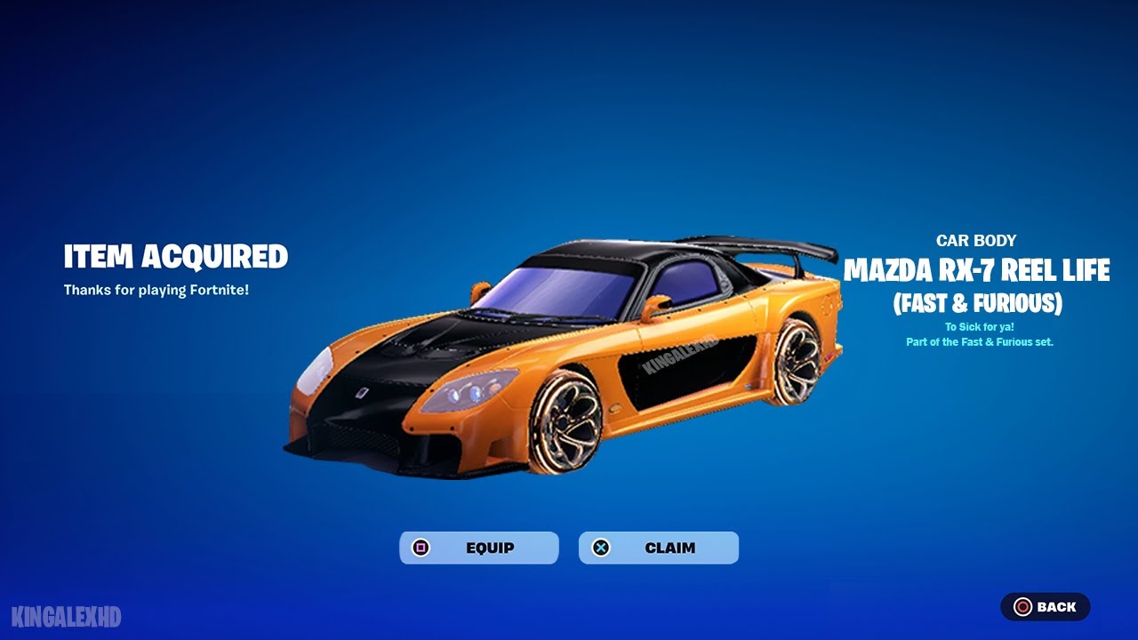 How To Get Fast & Furious Mazda Rx-7 Reel Life Car Body NOW FREE In ...