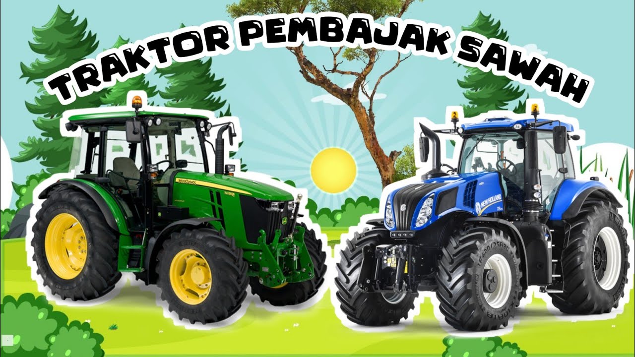 Tractor Pembajak Sawah, tractor cartoon || kartun Terbaru 2023 - YouTube