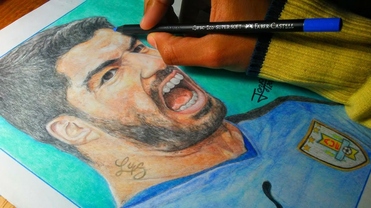 DIBUJANDO A LUIS SUÁREZ (SELECCIÓN URUGUAYA) - JAZPE - YouTube