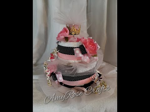 Princess inspired diaper cake (Was on a Facebook live)