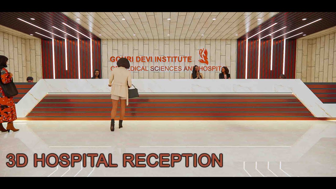 BEAUTIFUL HOSPITAL RECEPTION 3D DESIGN | SKETCHUP | ENSCAPE | WORK ...