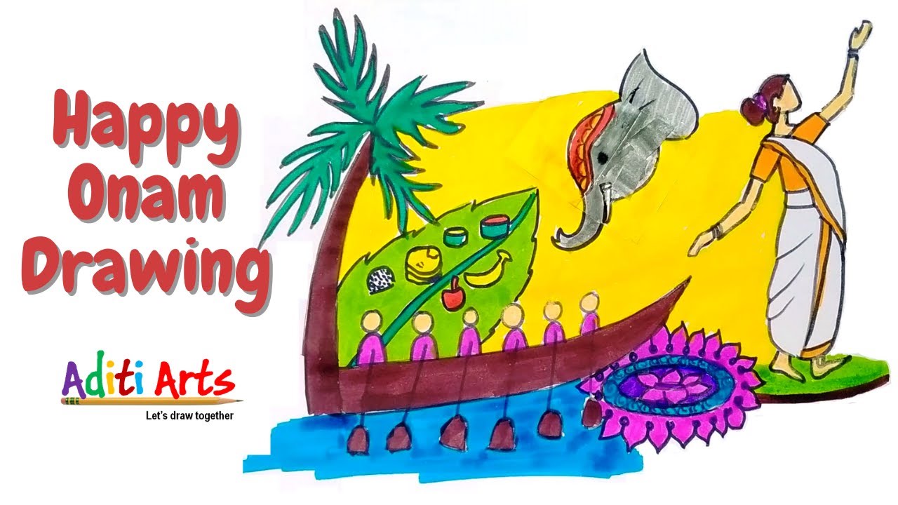 Onam Drawing | Onam Festival Drawing | Onam Special Drawing | Drawing ...