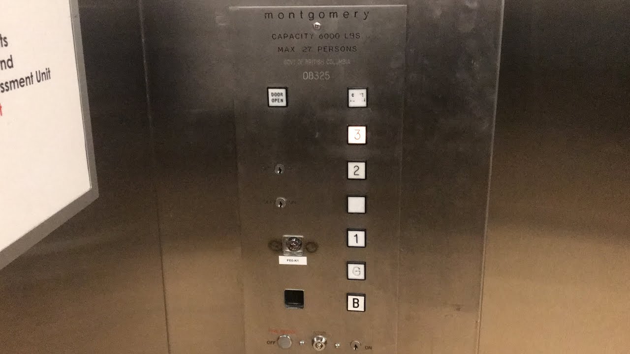 80s Montgomery G&P Traction Elevator No 2 at VGH Jim Pattison Pavilion ...