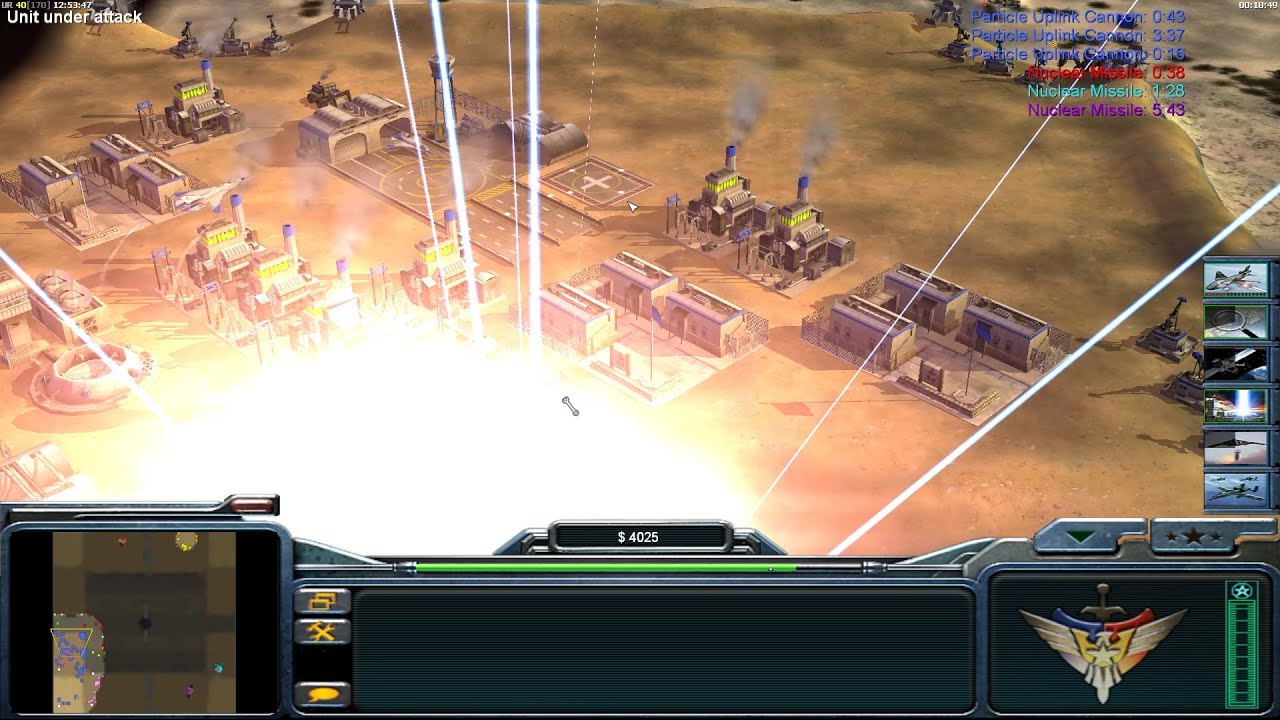 USA Laser - Command & Conquer Generals Zero Hour - 1 vs 7 HARD Tank ...
