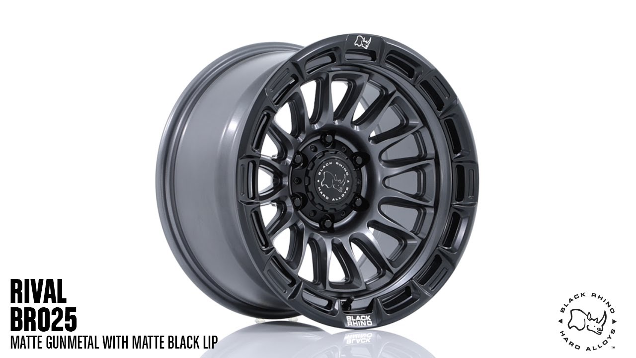 Black Rhino BR025 Rival | Matte Gunmetal with Matte Black Lip | 17x9 ...