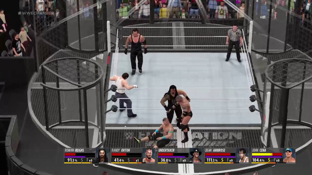 WWE 2K16 undertaker elimination chamber (World heavyweight championship ...
