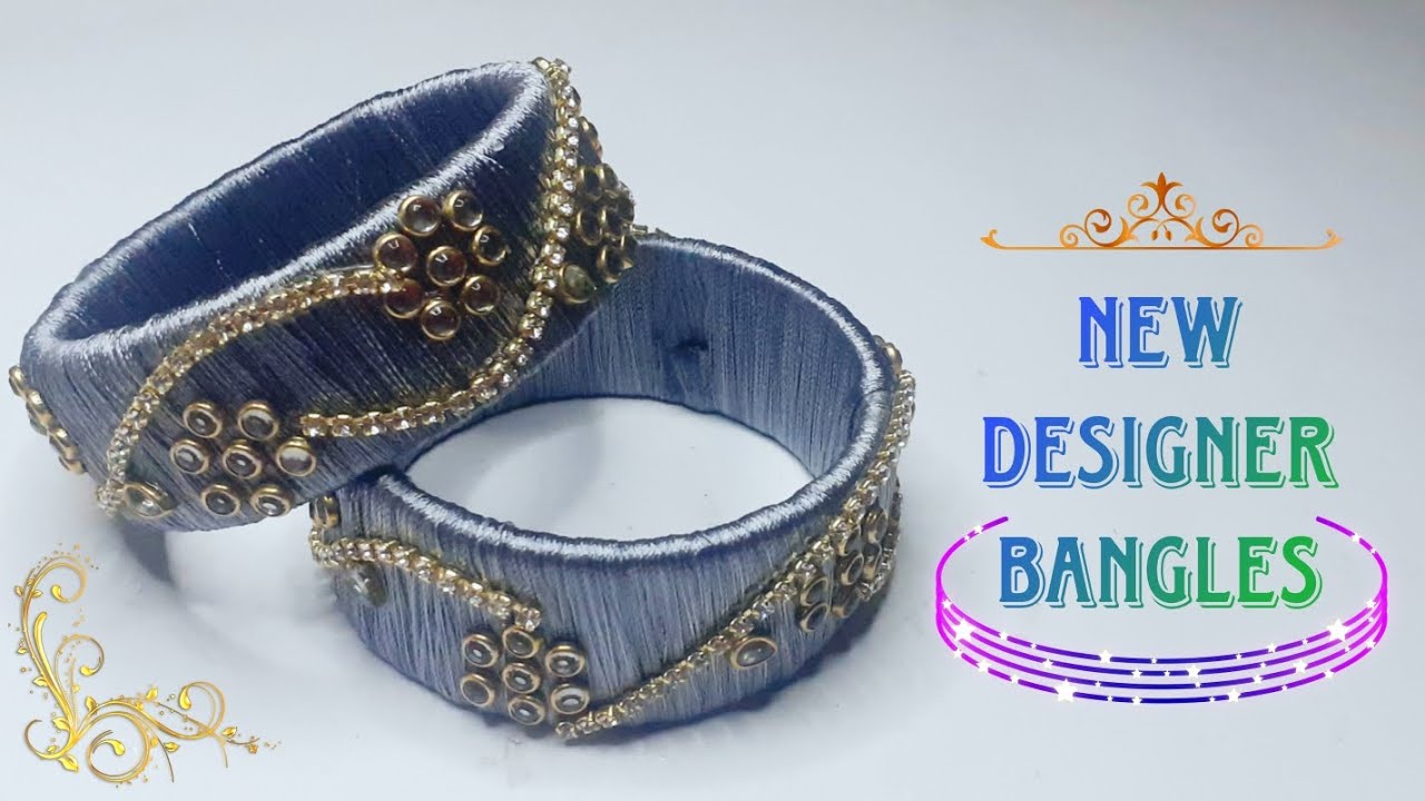 BEAUTIFUL GRAY COLOUR BANGLES || HOW TO MAKE SILK THREAD BANGLES || DIY ...