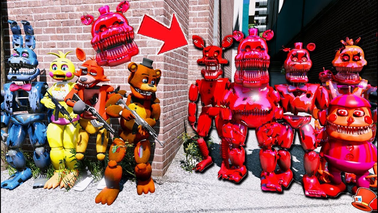 New Scary Blood Nightmare Animatronics! (GTA 5 Mods FNAF RedHatter ...