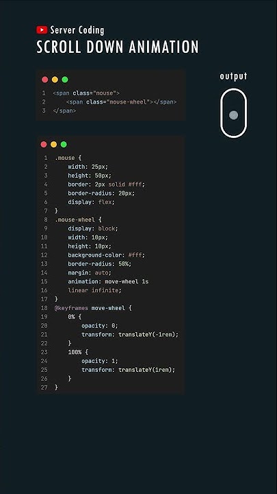 Scroll Down Animation Using Css Shorts Css Html Csstricks Youtube 