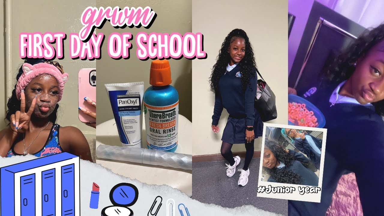 GRWM First Day Of School (junior year) | Uniform Edition | + mini vlog ...