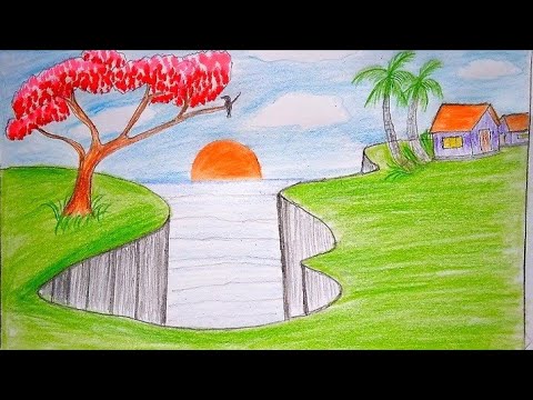 3D Scenery Drawing - YouTube
