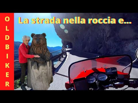 La strada nella roccia e l'oasi di pace di Margone ,con la GuzziV35