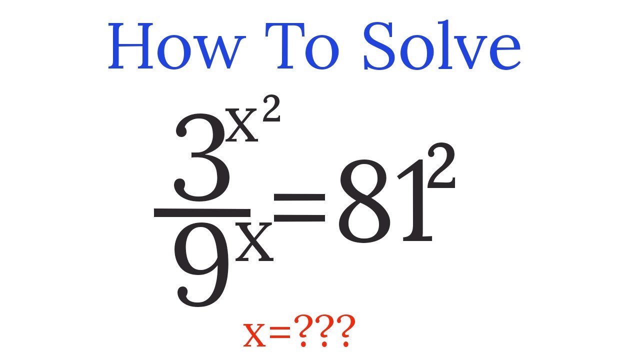 A Nice Exponential Equation | Solving Exponential Equation - YouTube