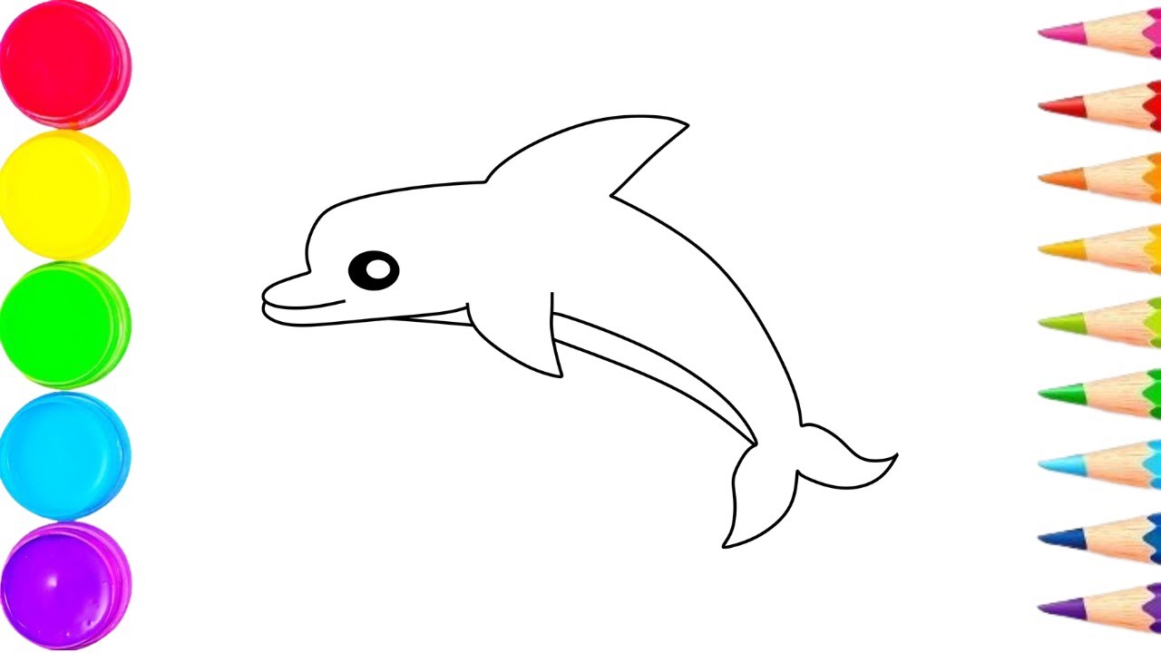 How to Draw and Paint a Cute Dolphin || #246 - YouTube