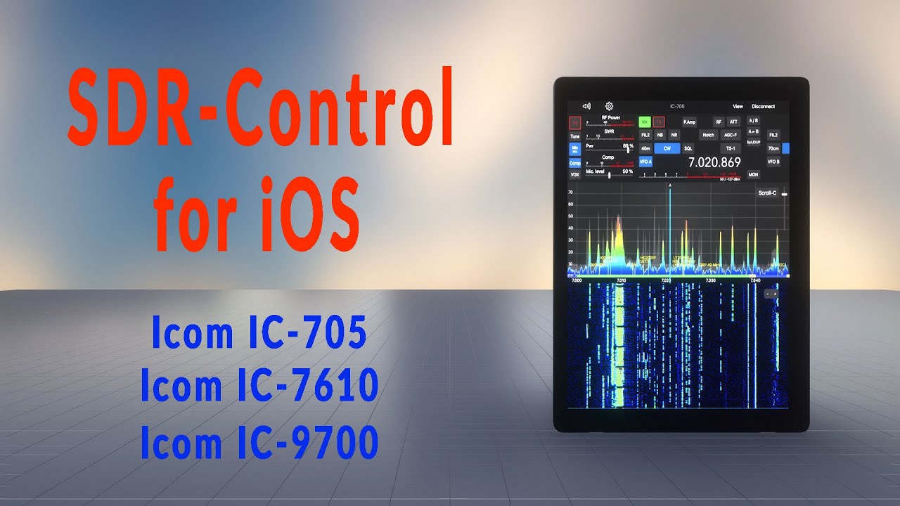 SDR Control for iOS auf dem iPad für Icom IC-705, IC-7610 und IC-9700 für den Amateurfunk - YouTube