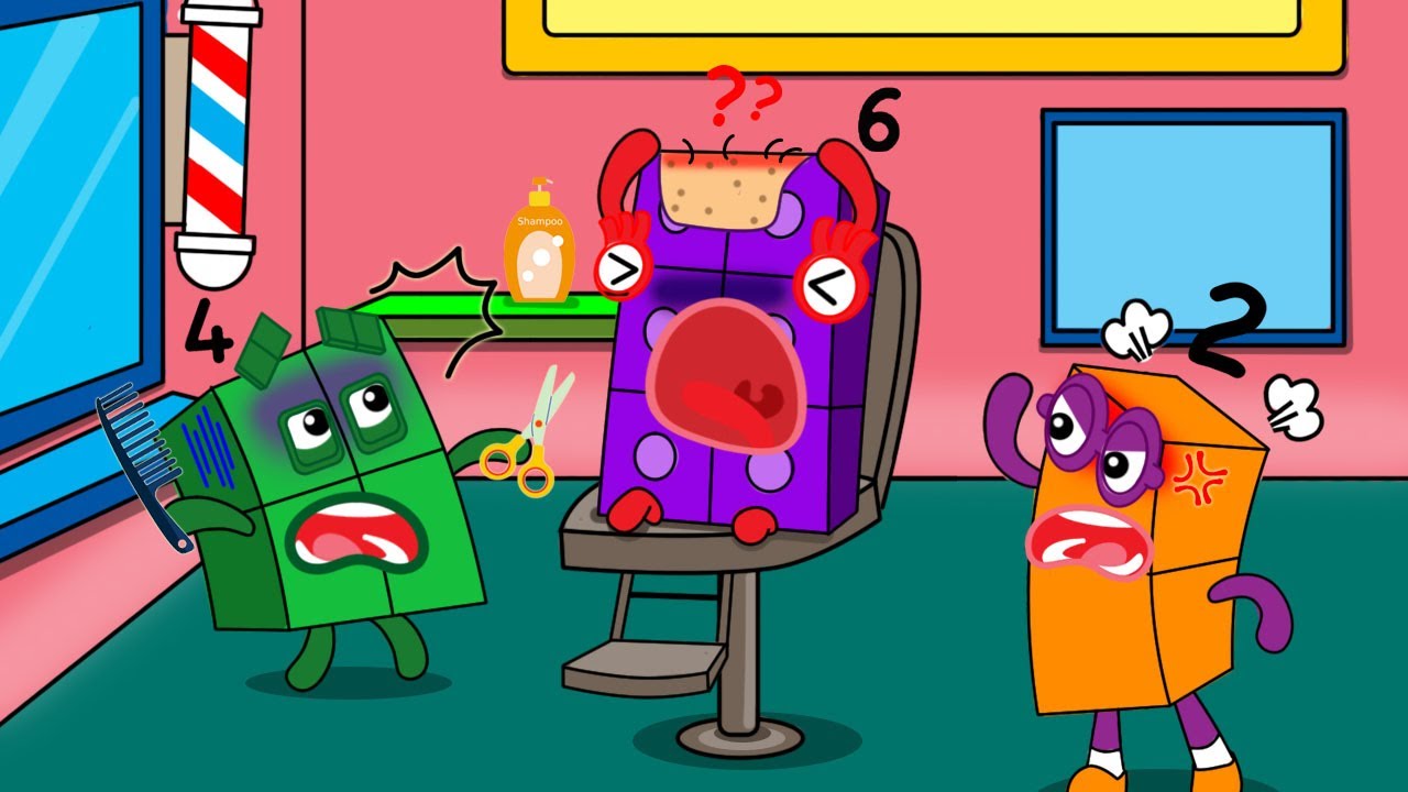 OMG! Numberblocks 4 is a bad stylist l Numberblocks fanmade coloring ...