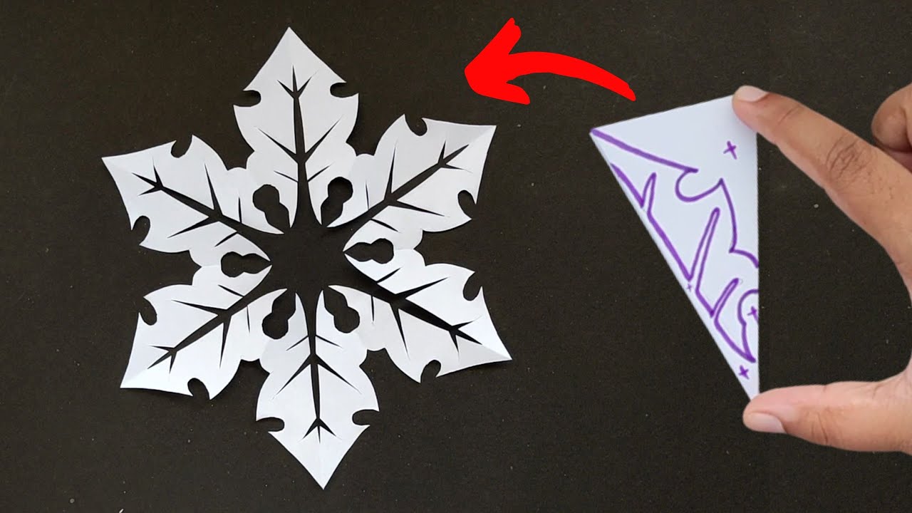 How to make easy paper Snowflakes | DIY Snowflake Ideas | Skeleton Leaf ...