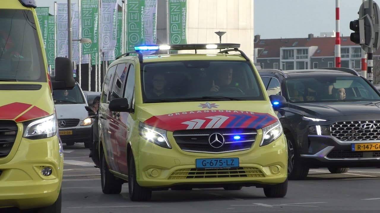 Ambulance maakt weg vrij! Transplantatieteam met spoed naar het EMC in ...