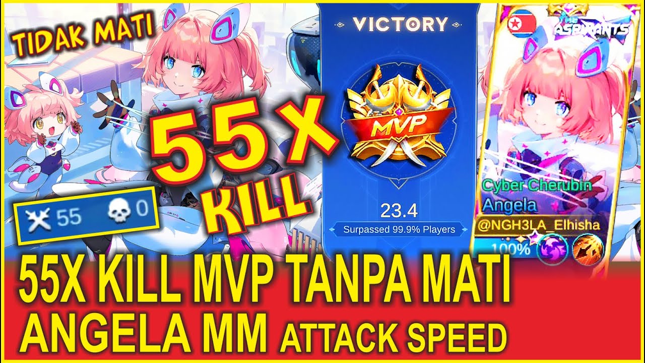 ANGELA MM 55X KILL MVP TANPA MATI MOBILE LEGENDS 1080p #mlbb # ...