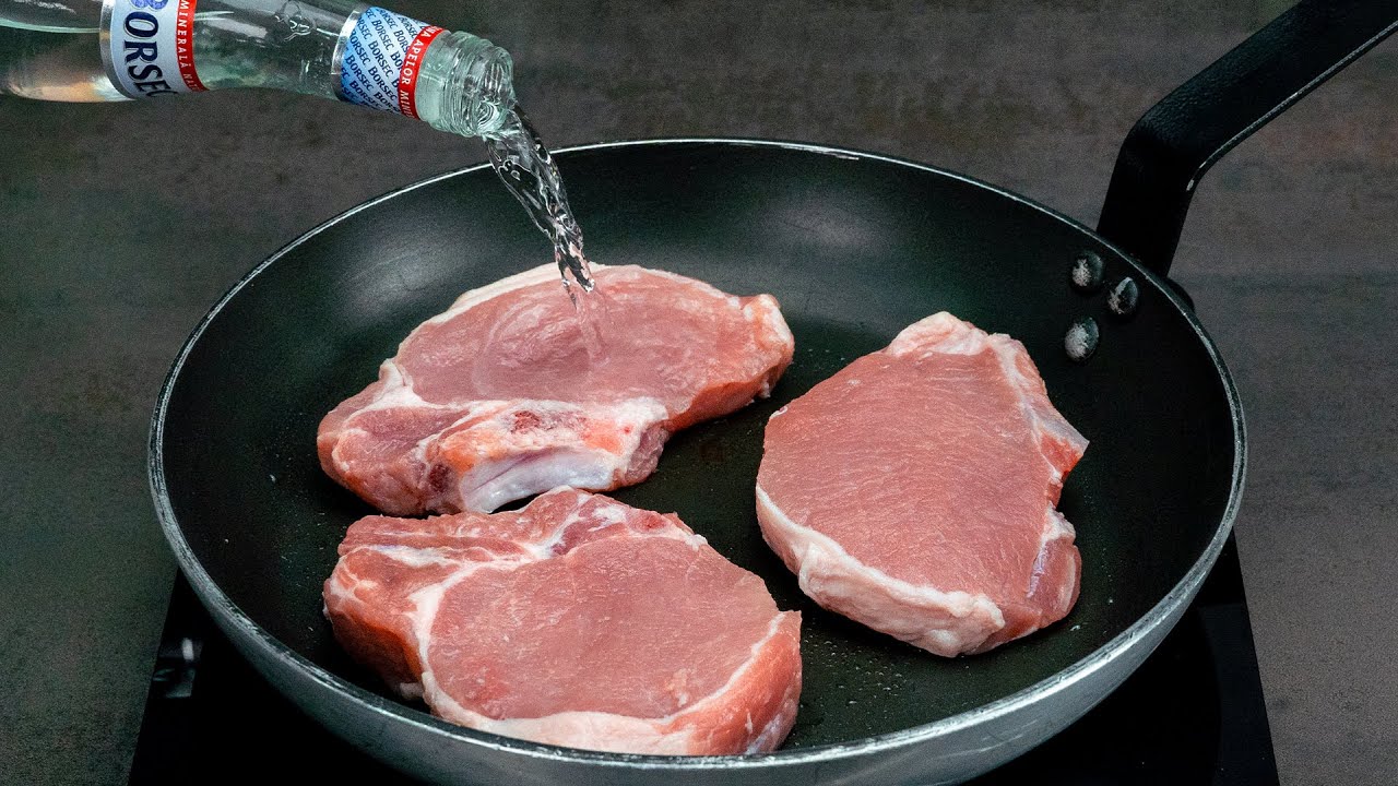 Cook the pork chop with carbonated water and the outcome will be like ...