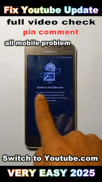 how to fix switch to youtube.com problem 2025 | this version of youtube is out of date problem ...