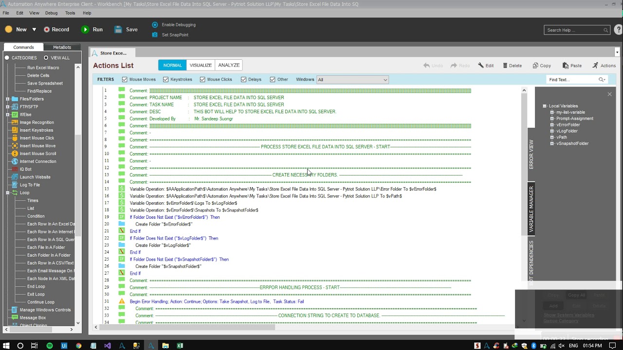 Store Excel Data In SQL Server Using Automation Anywhere YouTube Store Excel Data In SQL Server Using Automation Anywhere YouTube