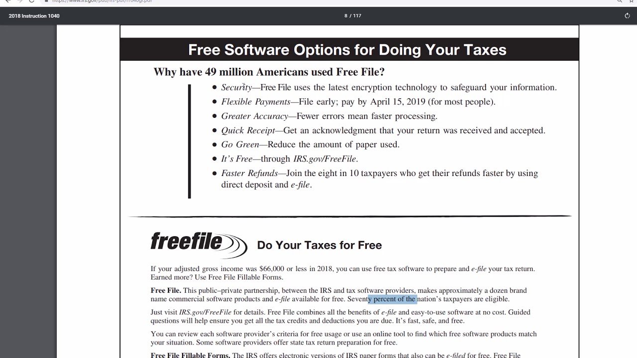 Free Tax Software Preparation and FIling By The IRS - YouTube