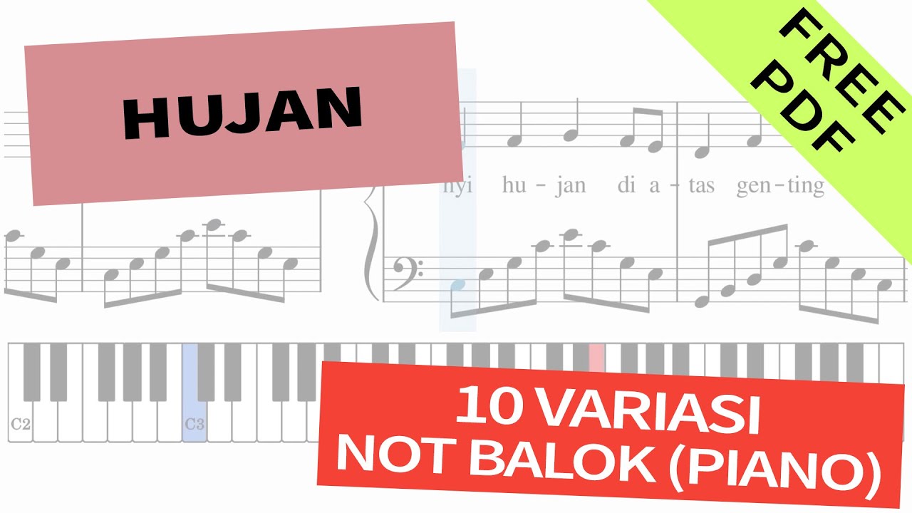 Hujan - Not Balok Piano Lagu Anak - Partitur/Sheet Music - YouTube