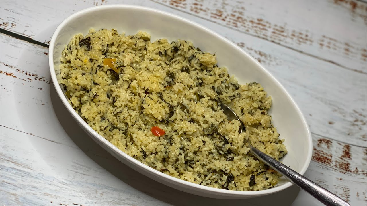 How to make Jamaican Callaloo Rice|Spinach Rice - YouTube
