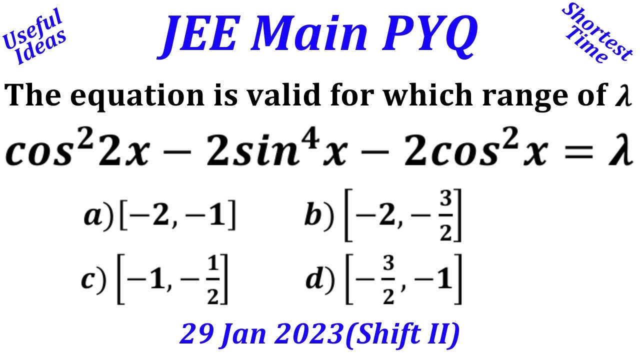 Maths JEE Main PYQ | Trigonometric function | Competitive Exams | # ...