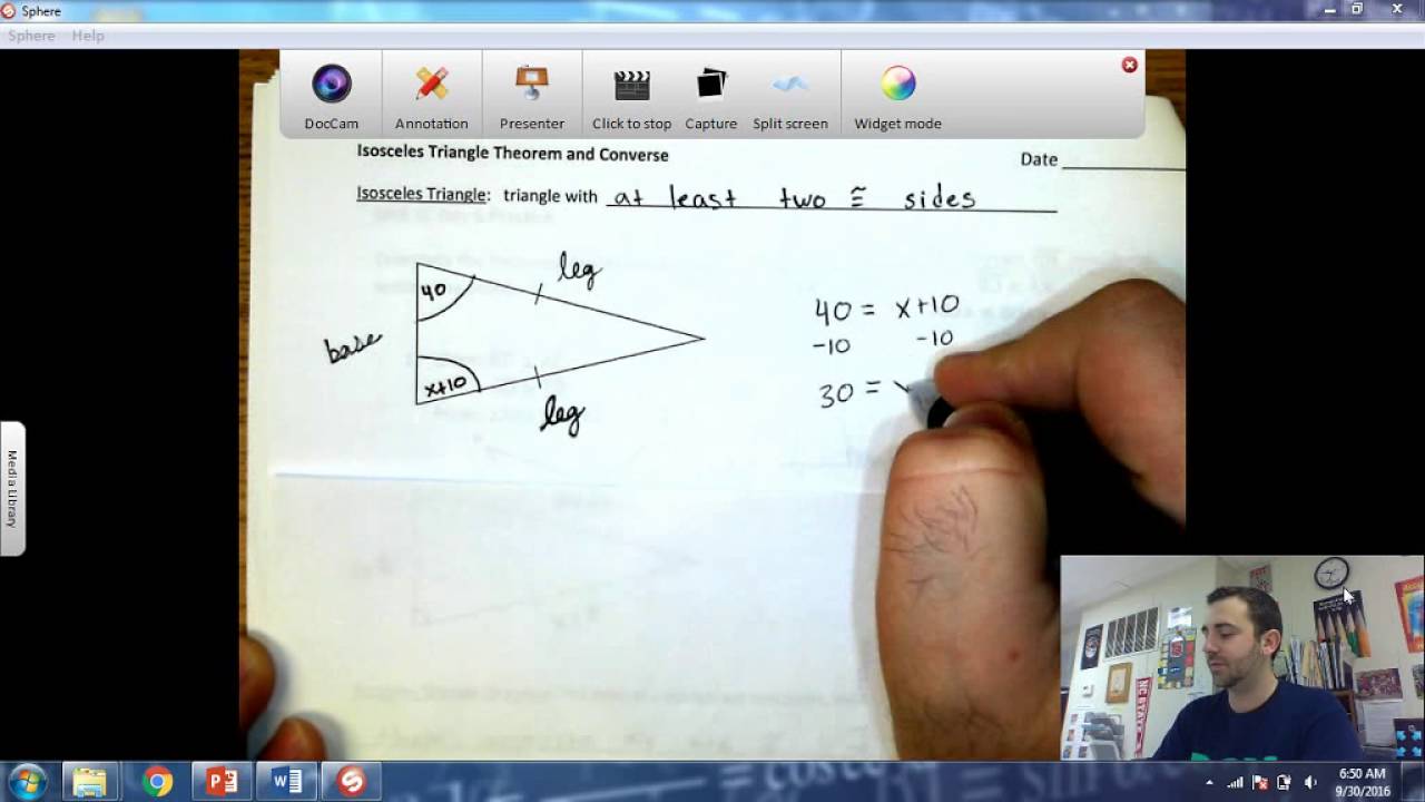 Isosceles Triangle Theorem & it's Converse - YouTube