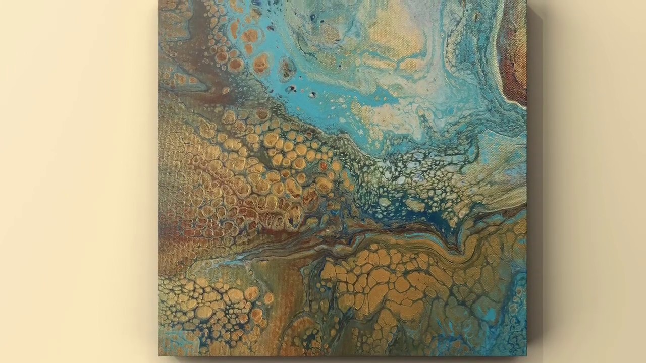 Cell Explosion with DecoArt 24K and Golden Acrylic Pour Fluid Art - YouTube