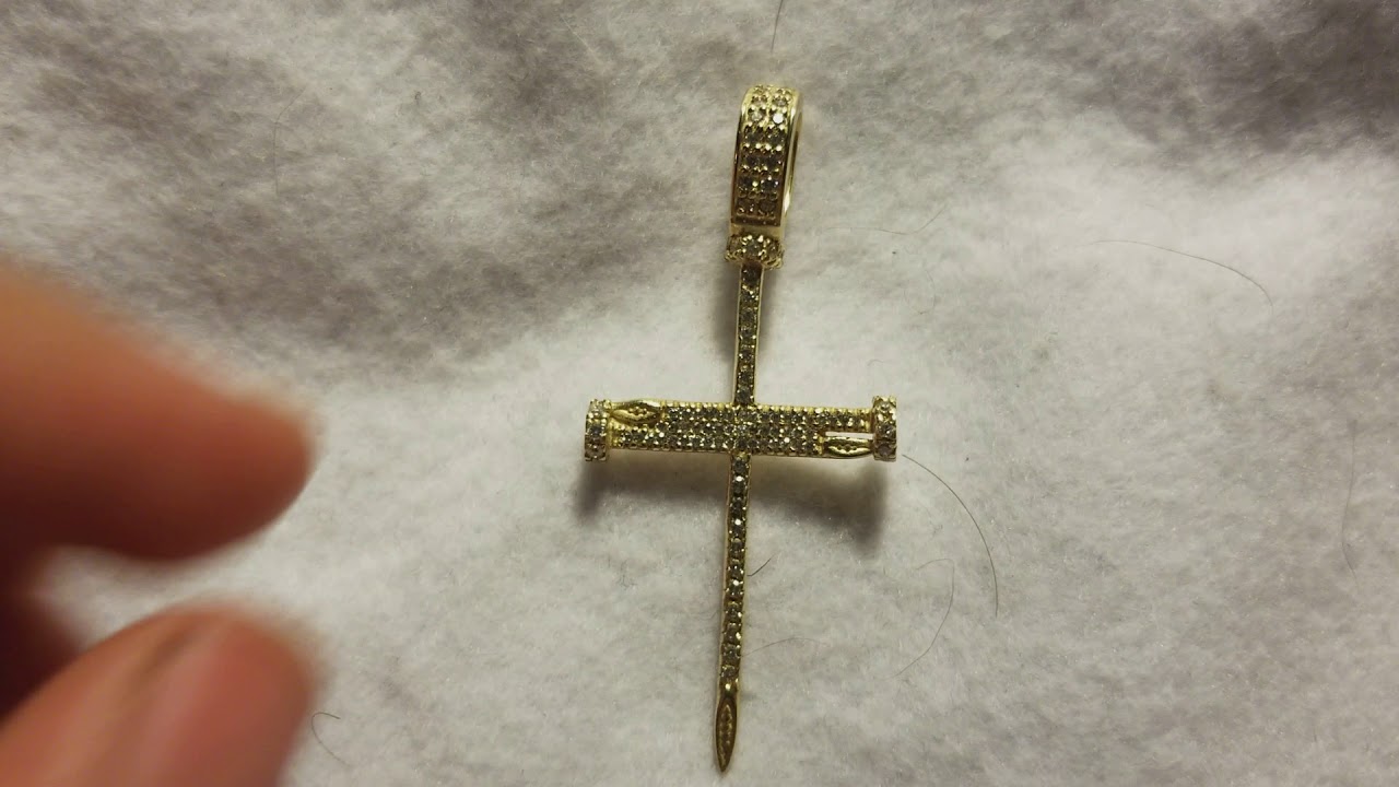 Gld shop 10k solid gold nail cross review - YouTube