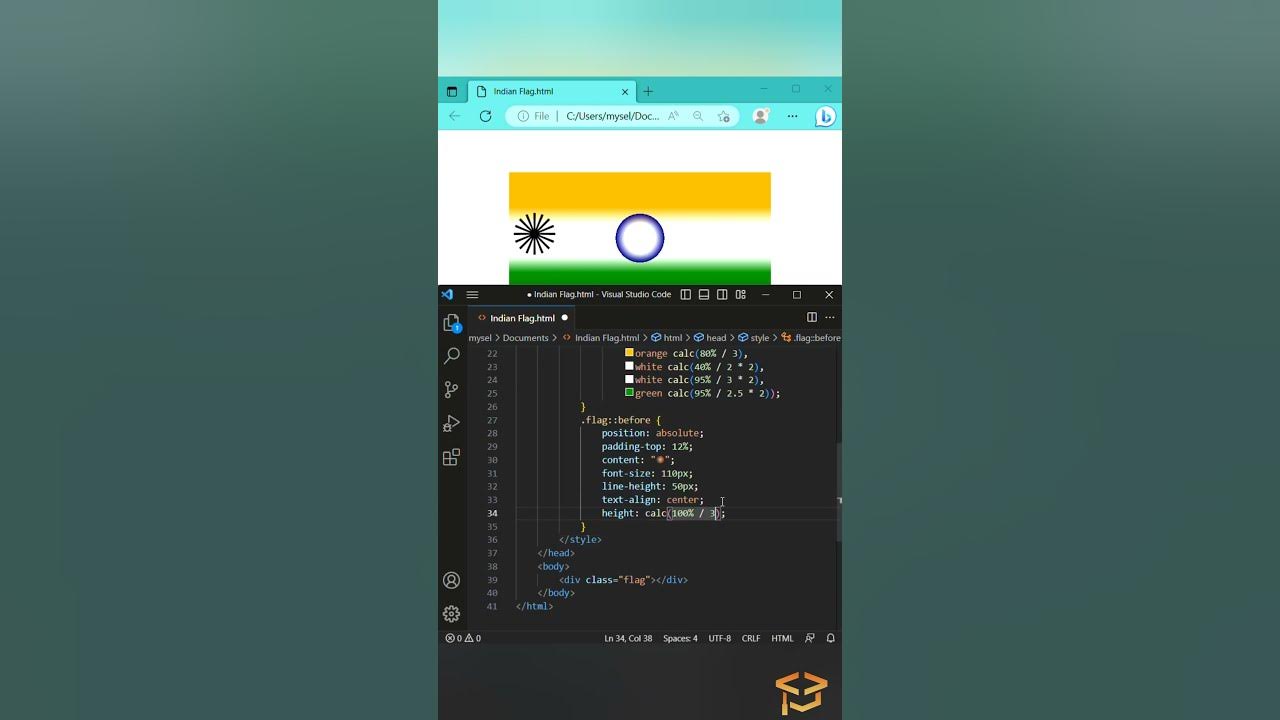 Animated 3D Indian Flag | HTML and CSS Tutorial for Beginners | #shorts #india #tutorial - YouTube