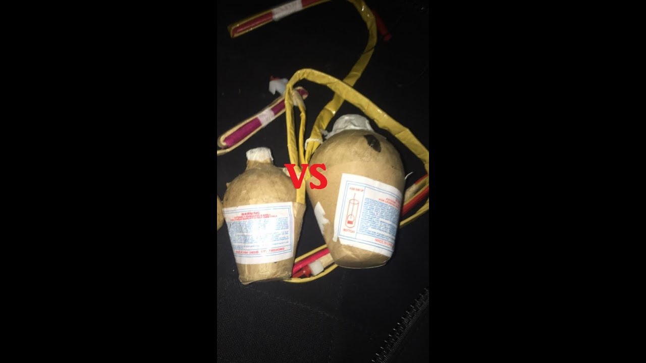 2.5" aluminum salute shell vs 3" titanium salute shell - YouTube