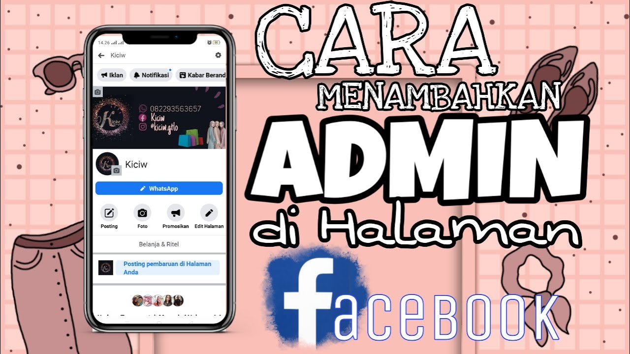Cara menambahkan ADMIN di halaman Facebook menggunakan HP - YouTube