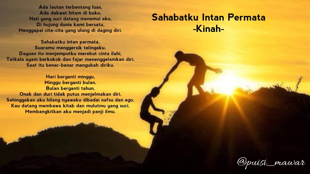 PUISI TEMAN: SAHABATKU INTAN PERMATA (Karya: @sakinahfas) - YouTube