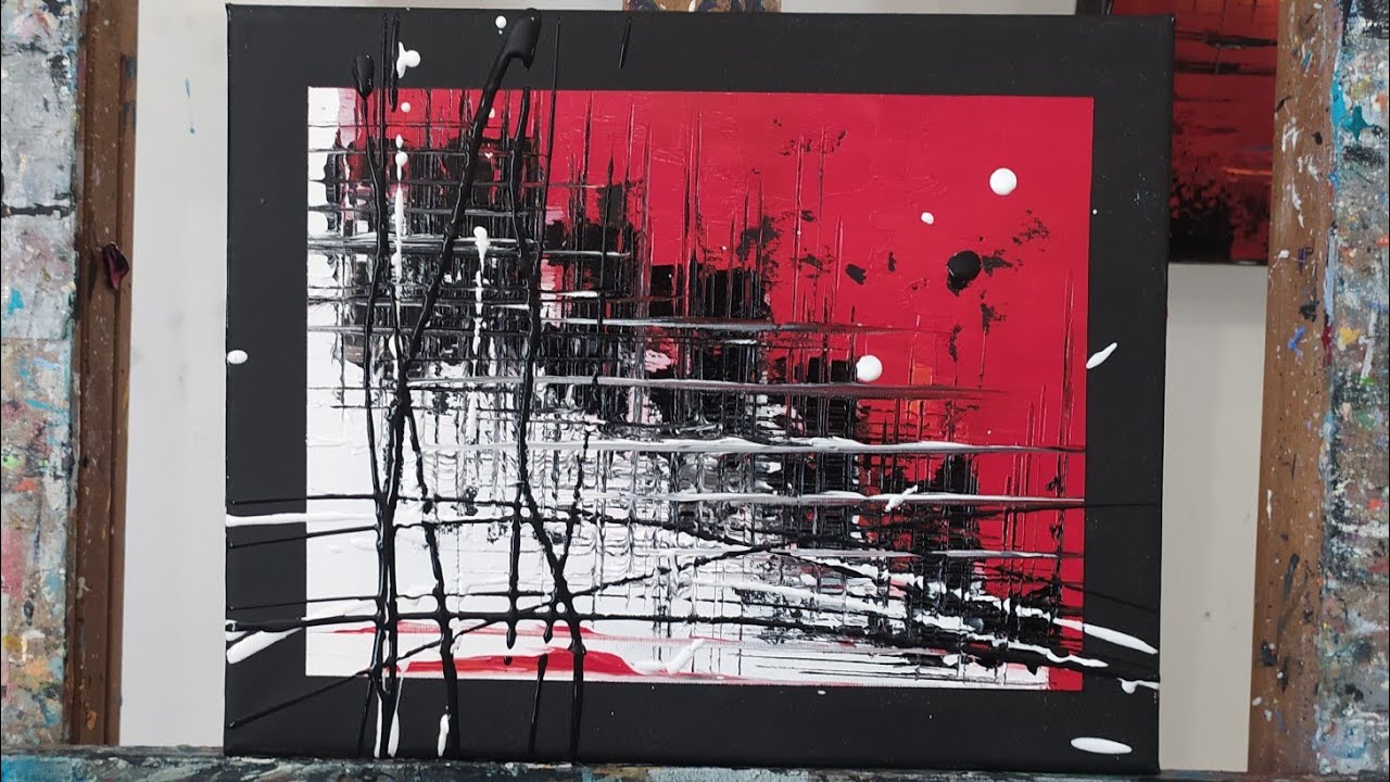 ABSTRAIT FACILE EN ROUGE & NOIR par Nelly LESTRADE - YouTube