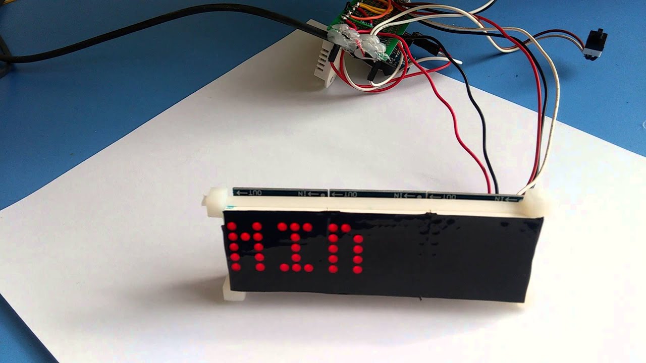 led 8x8 matrix clock - YouTube