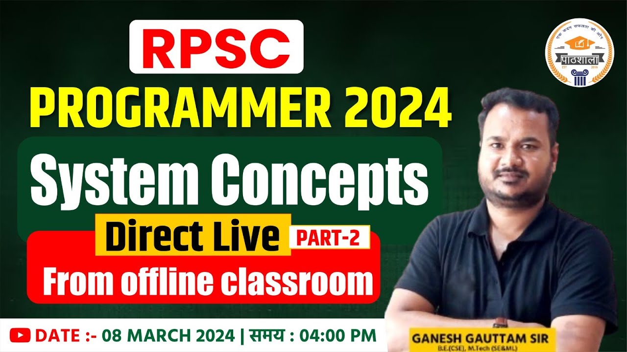 Rpsc Programmer Exam System Concepts Part 02 Live From Classroom 0742