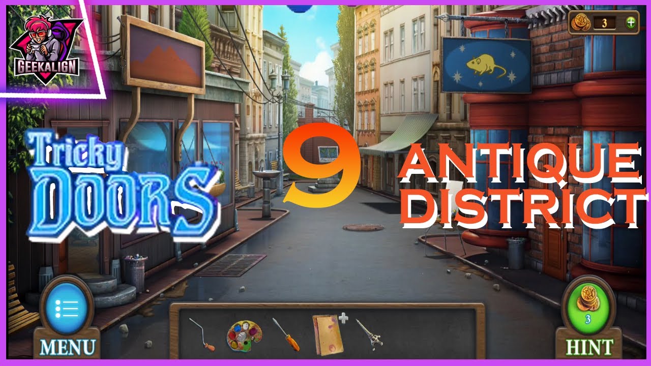Tricky Doors level 9 ANTIQUE DISTRICT walkthrough with explanation ...