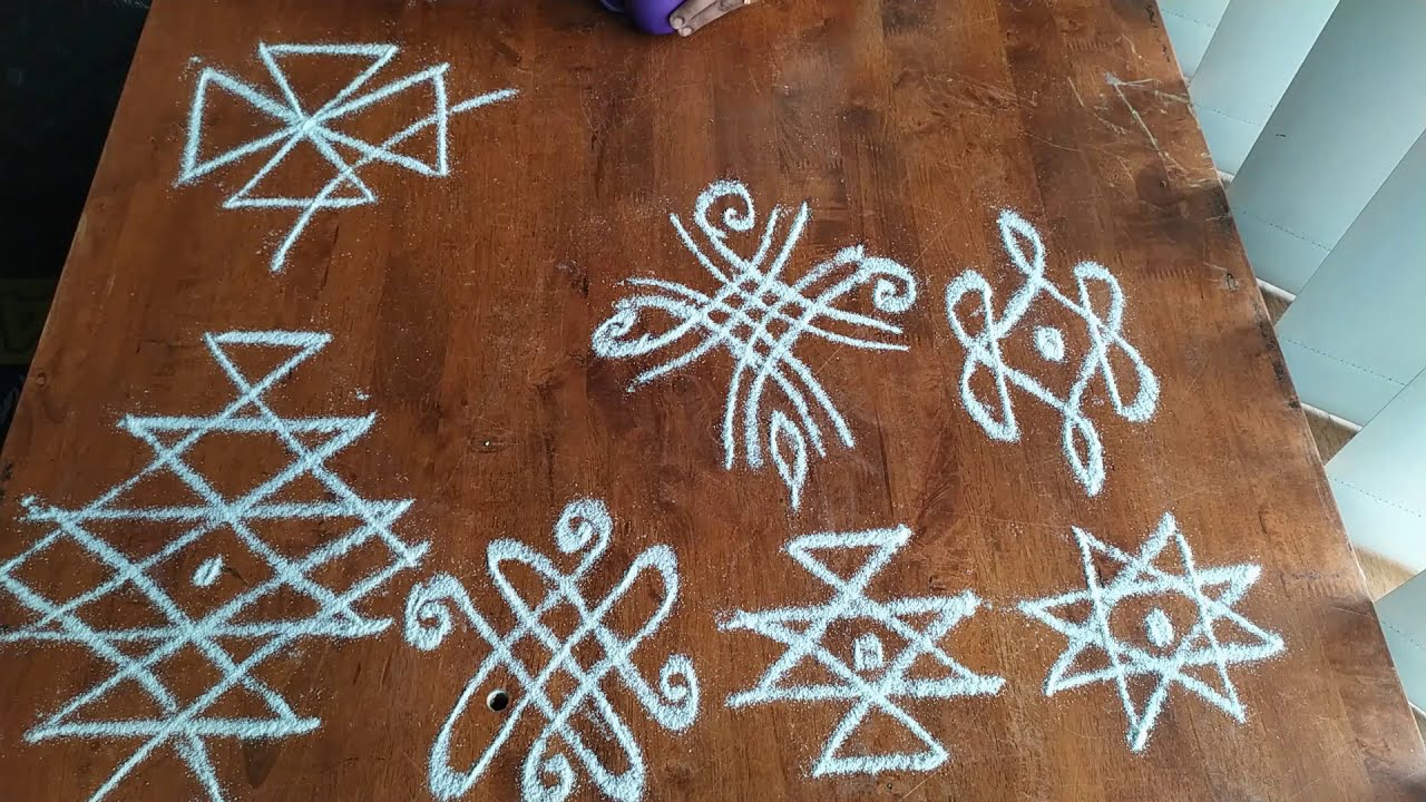 simple kolam designs for beginners/small kolam desings/line kolams ...