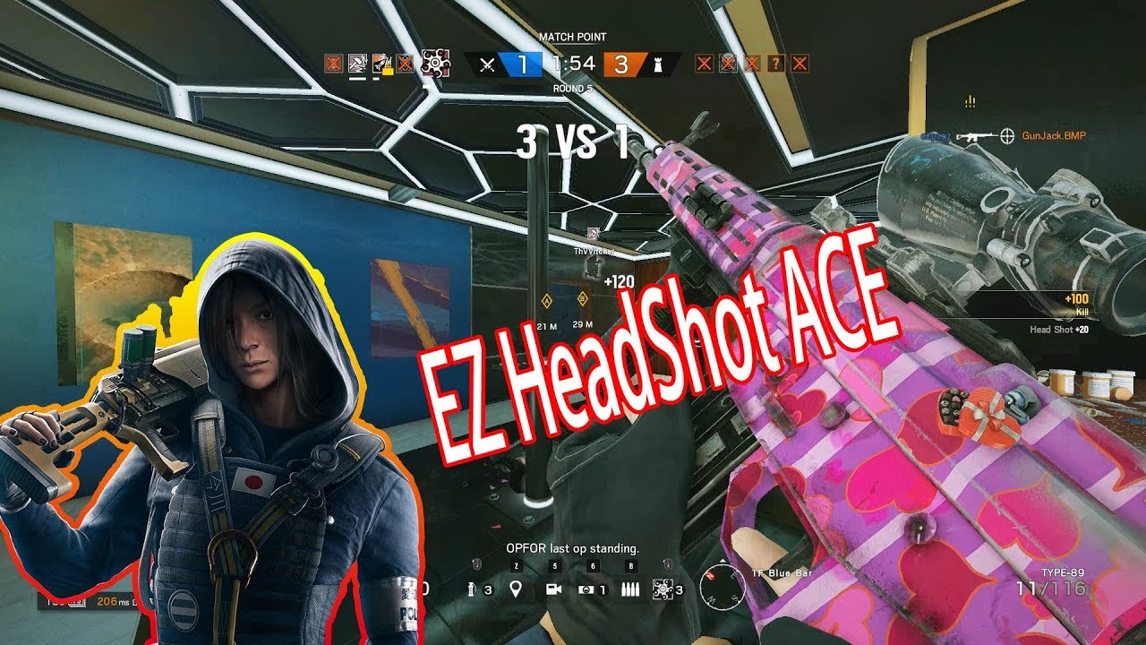 【R6S】EZ HeadShot Ace - 레인보우 식스 시즈 - YouTube