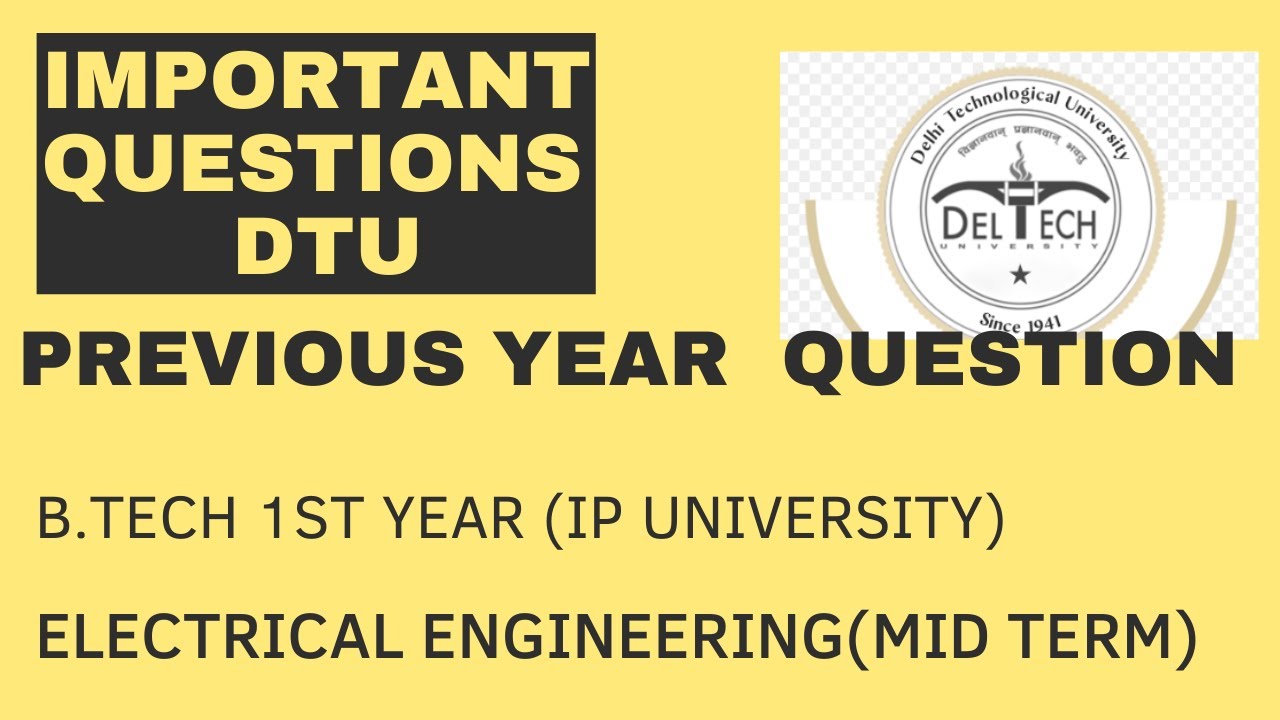 DTU Part 1 - BASIC ELECTRICAL 1st SEM ! SOLVED EXAM 2022 ! # ...