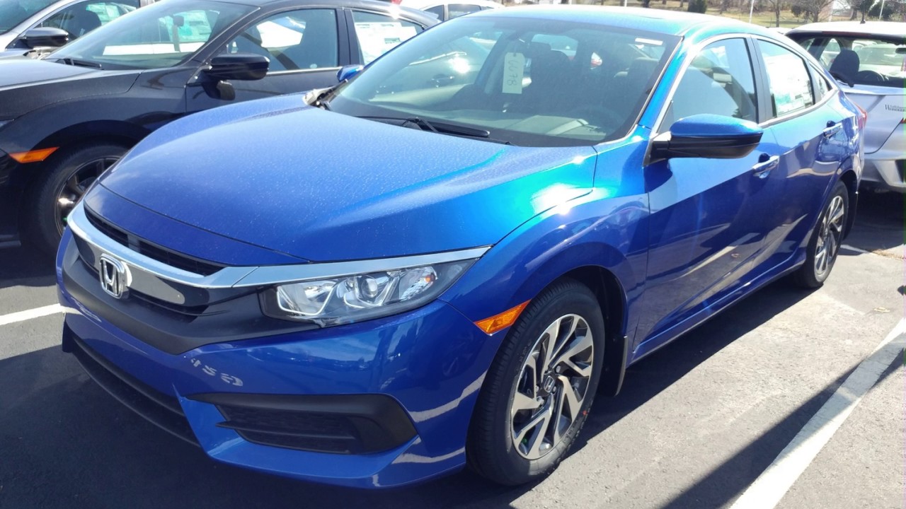 2017 Aegean Blue Honda Civic 4D Sedan #6678 - YouTube