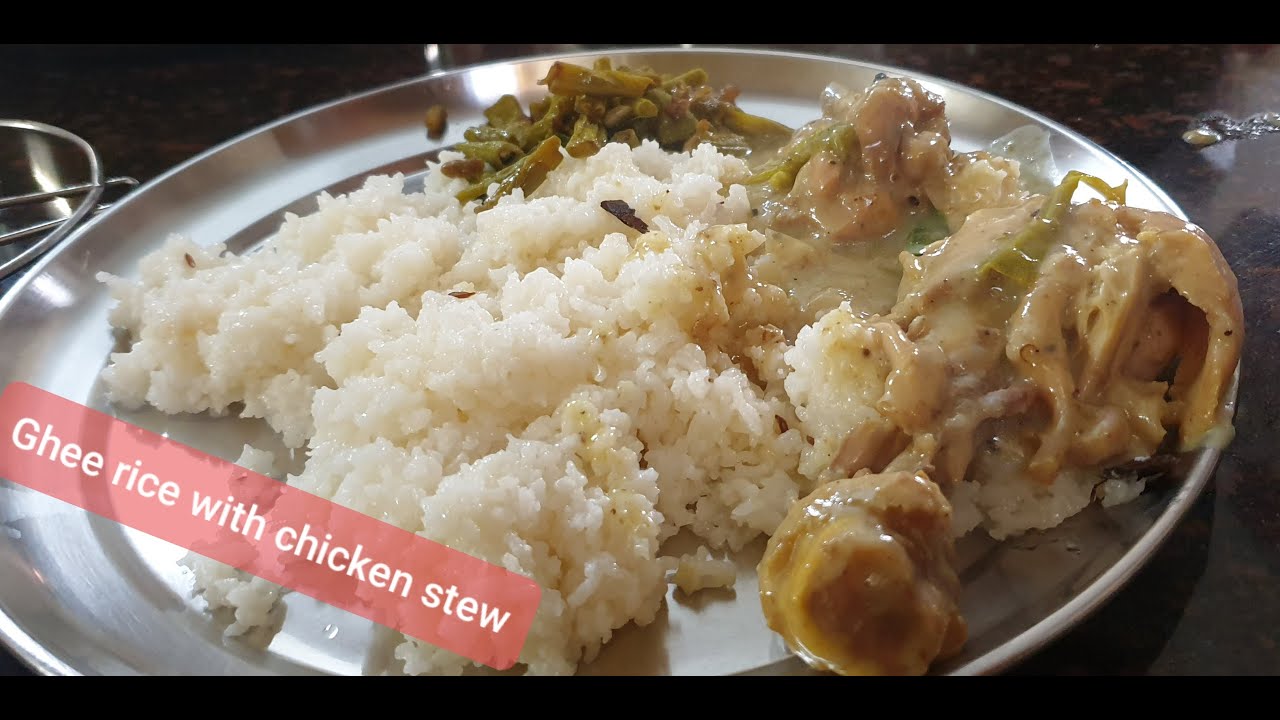 Tasty ghee rice with chicken stew - YouTube