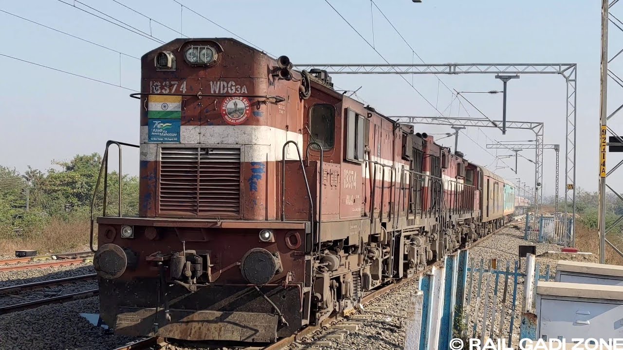 07429 Mumbai LTT - Nanded Express Arriving at Basmat Railway Station ...