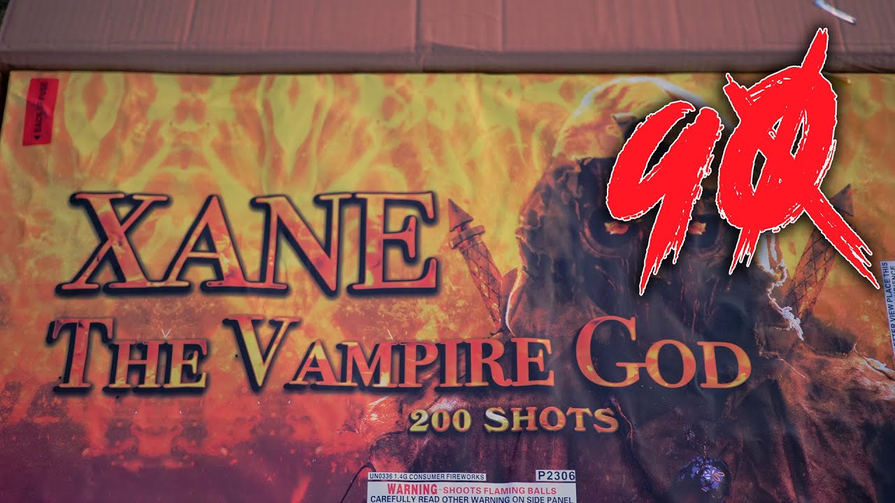 Xane The Vampire God - 200 Shot Firework - 4K Two Angles - YouTube