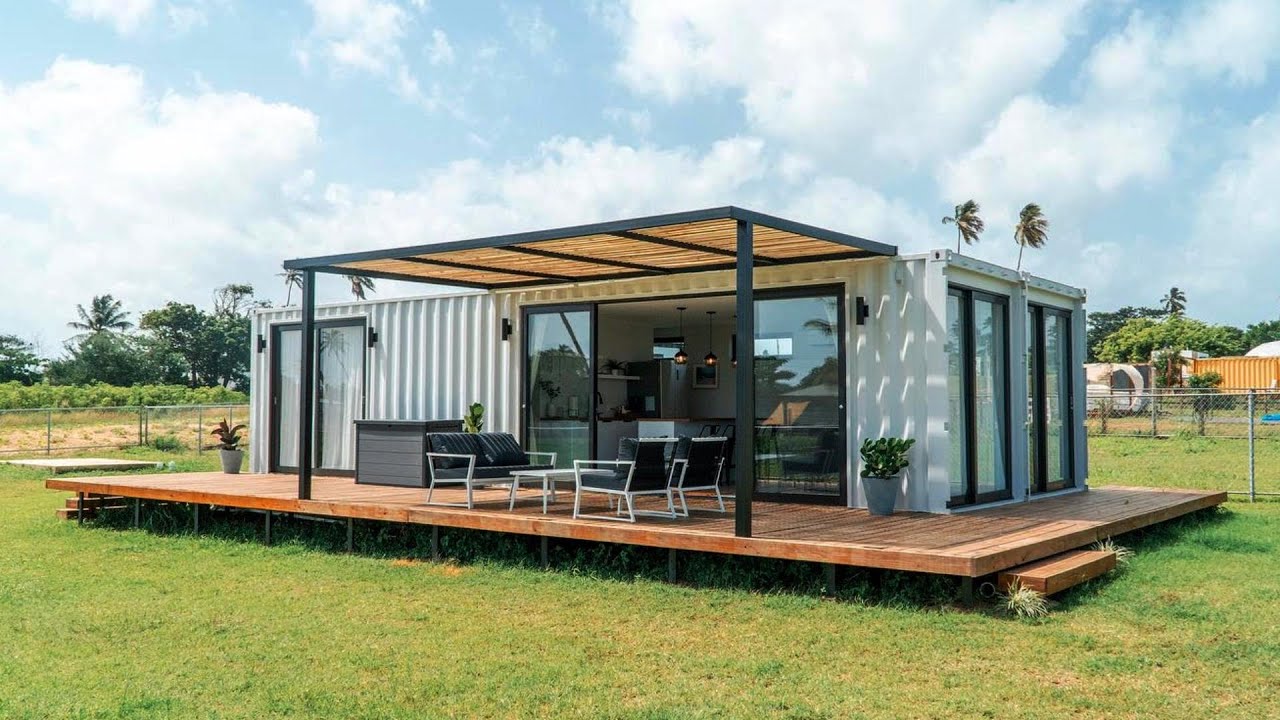 Building a Luxury 2 Bedroom Container Home with Outdoor Deck - YouTube